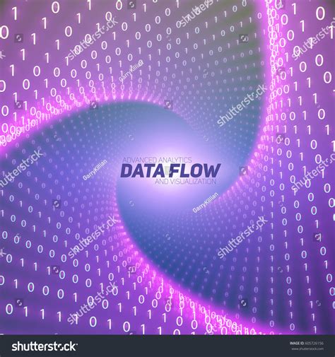 Vector Data Flow Visualization Violet Big Stock Vector Royalty Free