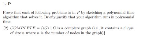Solved Prove That Each Of Following Problems Is In P By Chegg Com