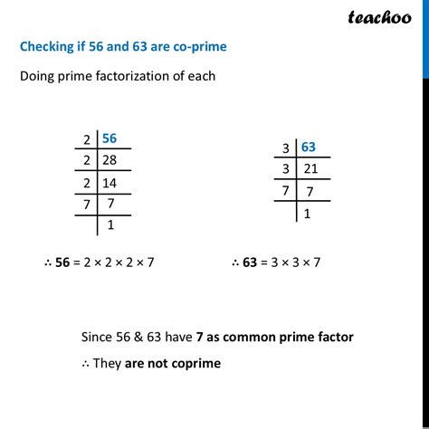 Using Prime Factorisation To Check If Two Numbers Are Co Prime