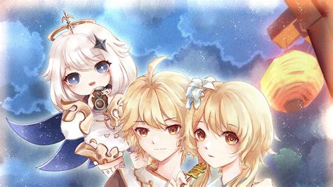 Aether Lumine Paimon Hd Genshin Impact Wallpapers Hd Wallpapers Id