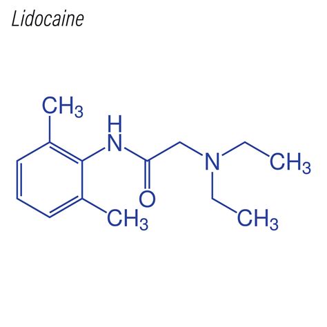 Fórmula Esquelética Vectorial De Lidocaína Molécula Química Del Fármaco 6659251 Vector En Vecteezy