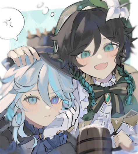Furina And Venti Genshin Impact Drawn By Aroha252538 Danbooru