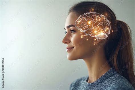 Reflective Woman With Glowing Neural Connections Symbolizing The Inner
