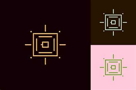 Fullscreen Icon With A Small Square Outline And A Few Lines Abstract Minimalist Icon Designs