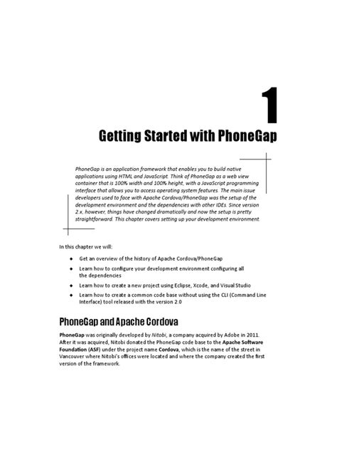 Getting Started With Phonegap Phonegap And Apache Cordova Pdf Software Engineering Software