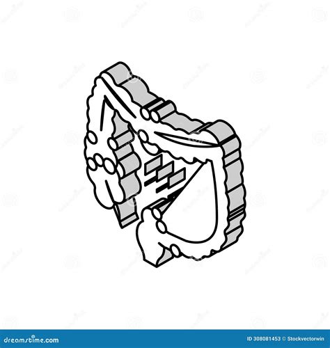 Crohns Disease Isometric Icon Vector Illustration Stock Vector