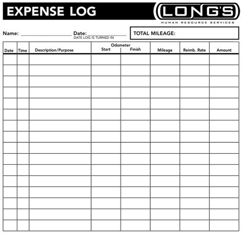 Expense Log Templates 9 Free Printable Word Excel PDF Formats Samples Examples Forms