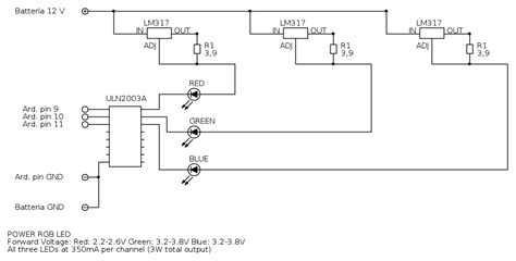 controllare led rgb 350ma 3watt resistenze o driver generale arduino forum