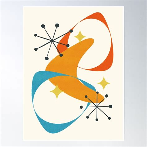 Retro Mid Century Atomic Space Age Abstract 20 Poster Retro Atomic