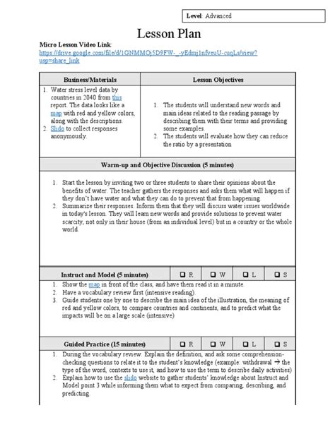 lesson plan extensive and intensive reading pdf
