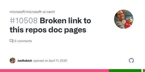 Broken Link To This Repos Doc Pages · Issue 10508 · Microsoft
