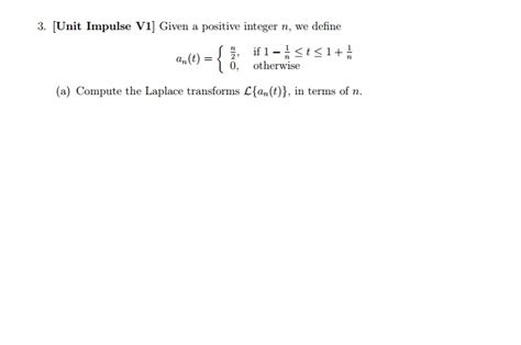 Solved Given A Positive Integer N We Define An T N2