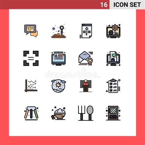 16 User Interface Flat Color Filled Line Pack Of Modern Signs And Symbols Of Learn Content