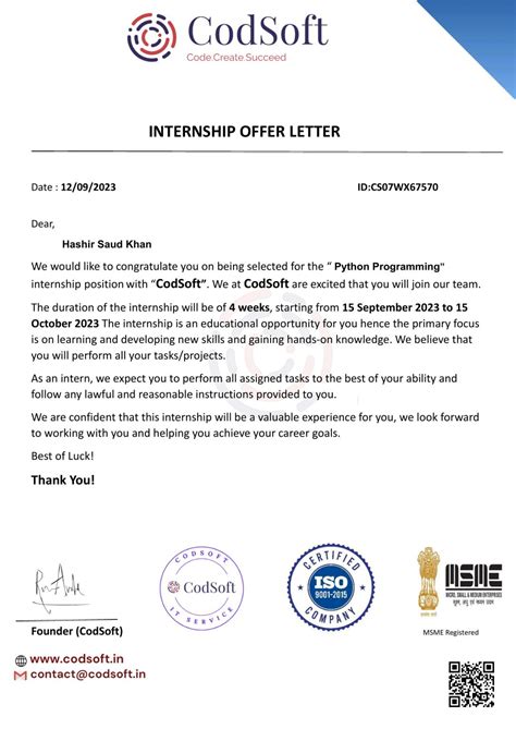 Hashir Saud Khan On Linkedin Python Programming Internship2023