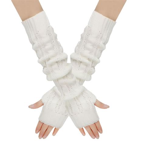 Butyeak Manicotti Invernali Guanti Lunghi Guanti In Maglia Con Foro