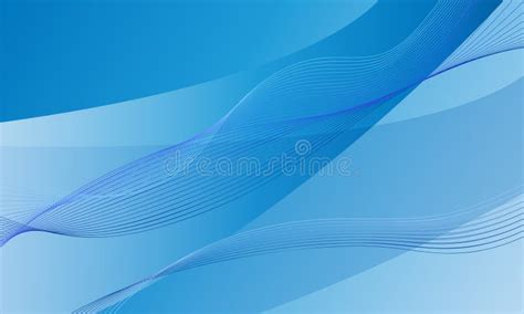 Blue Business Lines Waves Curves Smooth Gradient Abstract Background Stock Vector Illustration