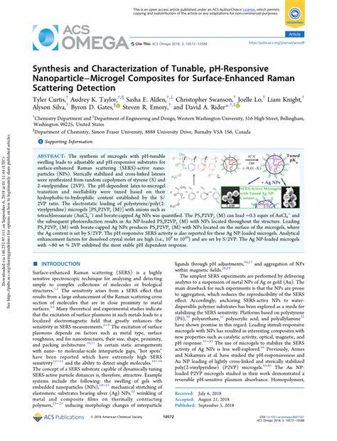 Pdf Synthesis And Characterization Of Tunable Ph Responsive
