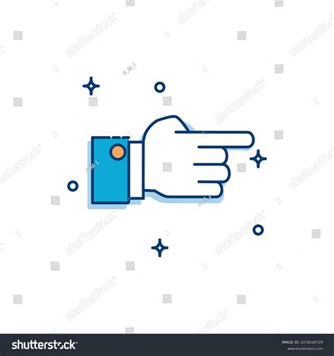 Pointing Hand Icon Vector Image White Stock Vector Royalty Free