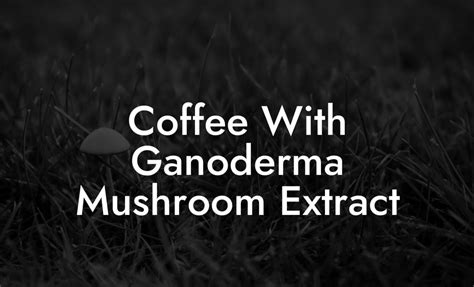 Coffee With Ganoderma Mushroom Extract Mr Mushroom