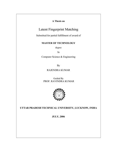 pdf latent fingerprint matching modeling and simulation