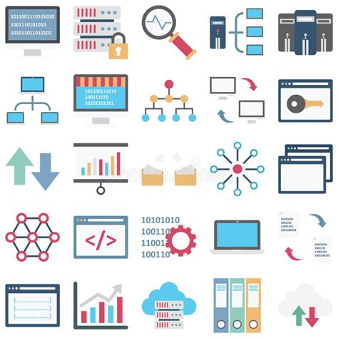 Data Science Color Isolated Vector Icons Set Every Single Icon Can Easily Modify Or Edit Stock