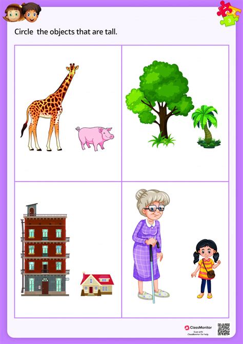 Numeracy Skills Activity Worksheet Tall And Short ClassMonitor