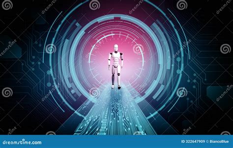 Mlp 3d Rendering Robot Humanoid In Sci Fi Fantasy World Stock Illustration Illustration Of