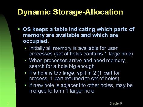 Dynamic Storage Allocation Problem Variable Number Of Partitions