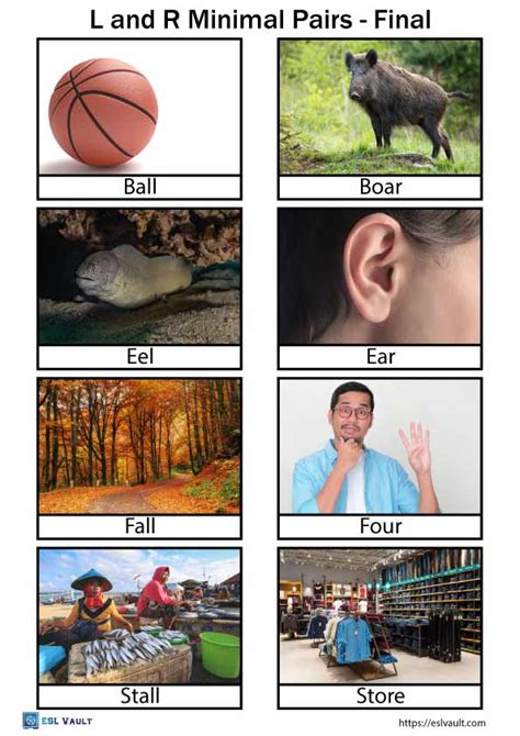 Free L And R Minimal Pairs Cards And Word List