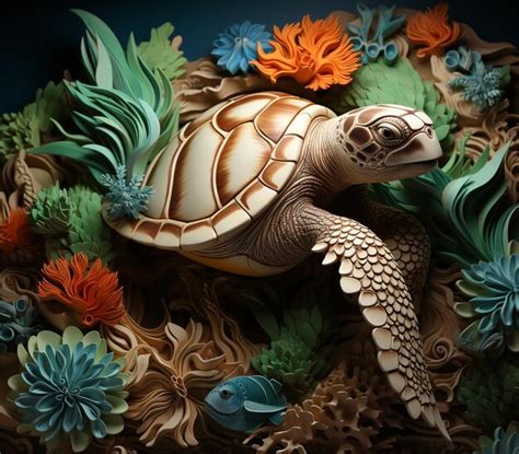 Premium Photo There Is A Turtle That Is Sitting In The Middle Of A Flower Arrangement