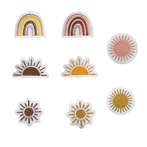 Rainbow Embroidered Patchsun Patchcartoon Applique For Clothing Bags