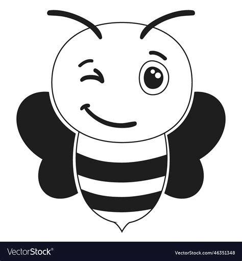Bee Wink Muzzle Head Stroke Royalty Free Vector Image