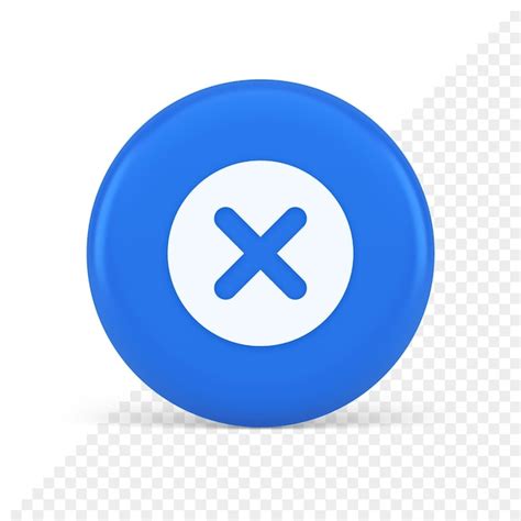 Premium Psd Cross Button Cancel Reject Decline Negative Forbidden Fail 3d Realistic Icon