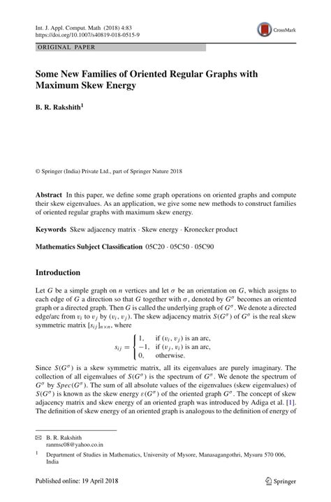 Pdf Some New Families Of Oriented Graphs With Maximum Skew Energy