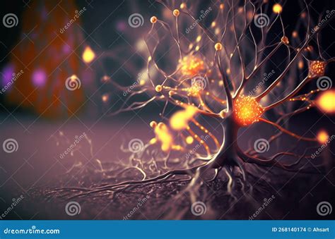 Tree Structure With Illuminated Neurons Neurons Brain Cells Neural Network Concept Stock