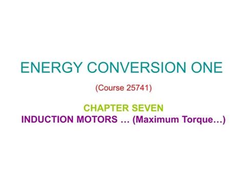 Solved Examples For Three Phase Induction Motors Pptx Physics Science