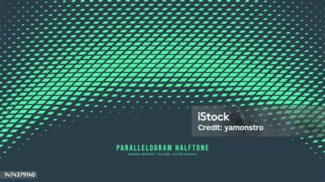 Parallelogram Halftone Vector Dynamic Semi Circle Border Eye Catching Background Stock
