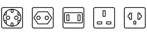Premium Vector Electrical Socket Types Vector Icon Set Isolated On
