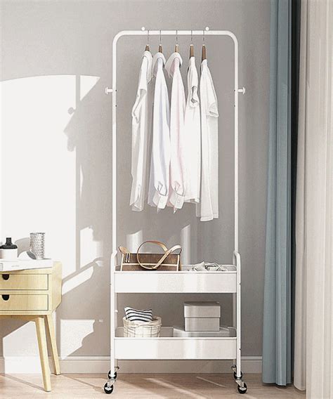 2단 행거 수납 선반 이동식 행거 트롤리 스탠드 드레스룸 옷걸이 원룸 행거 에이블리