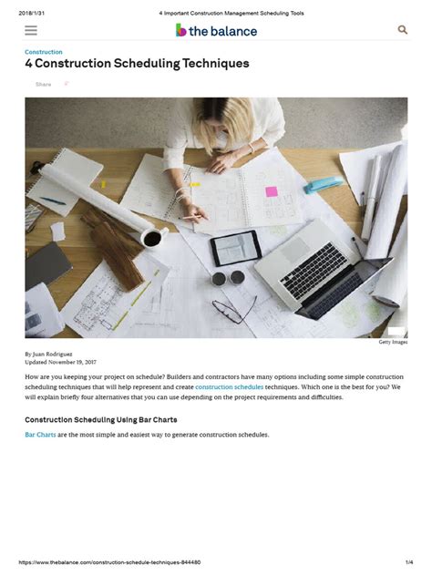 4 Important Construction Management Scheduling Tools Pdf