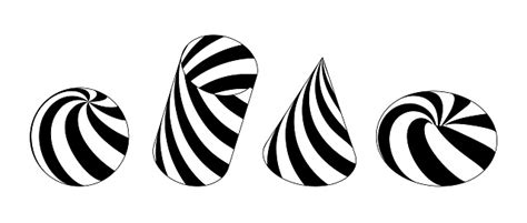 줄무늬가 있는 3d 모양 집합입니다 흑백 원뿔 원통형 구체 및 원환체 디자인 요소 템플릿 포스터 전단지 배너 벡터 기하학적 패턴 양식 모음 0명에 대한 스톡 벡터 아트 및