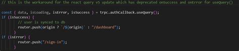 Typescript How To Get A Successful Auth Callback Message From Trpc AuthCallback UseQuery