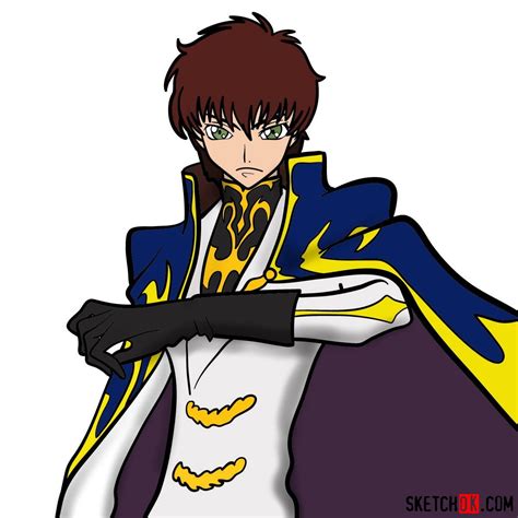 How To Draw Suzaku Kururugi Code Geass Sketchok Easy Drawing Guides