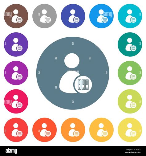 Save User Account Flat White Icons On Round Color Backgrounds 17 Background Color Variations