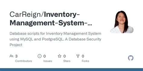 Github Carreigninventory Management System Database Database