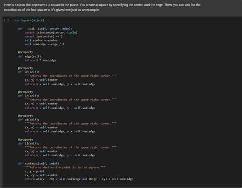 Solved Here Is A Class That Represents A Square In The Chegg Com