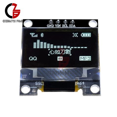 White 096and Inch I2c Iic Serial 128x64 Oled Lcd Led Display Module For