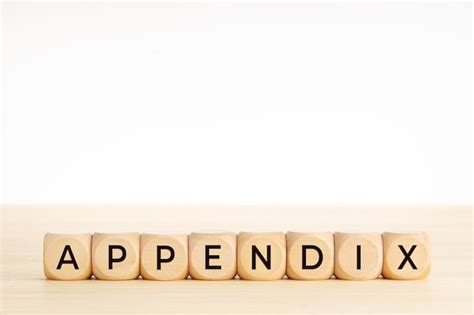 Premium Photo APPENDIX Word On Wooden Blocks On Wood Table Copy Space