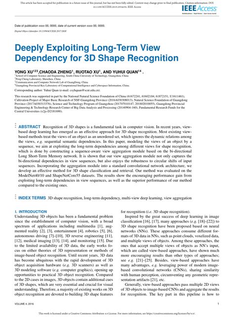 Pdf Deeply Exploiting Long Term View Dependency For 3d Shape Recognition