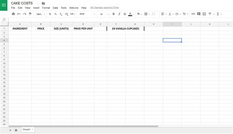 Create Your Own Cake Costs Spreadsheet Tutorial Bake This Happen